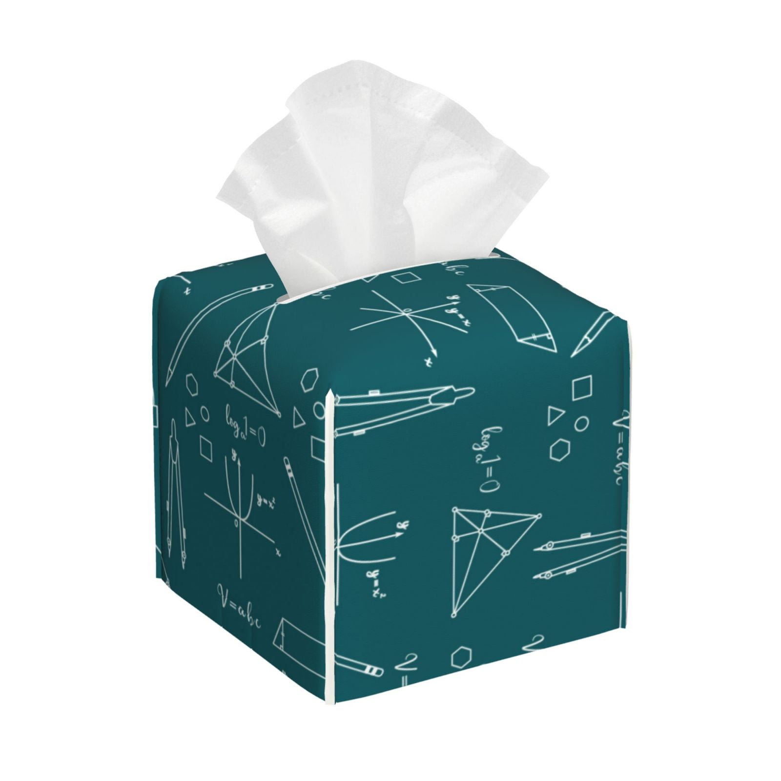 Tissue Box Cover Math Print green ruler Tissues Boxes Holder Organizer ...