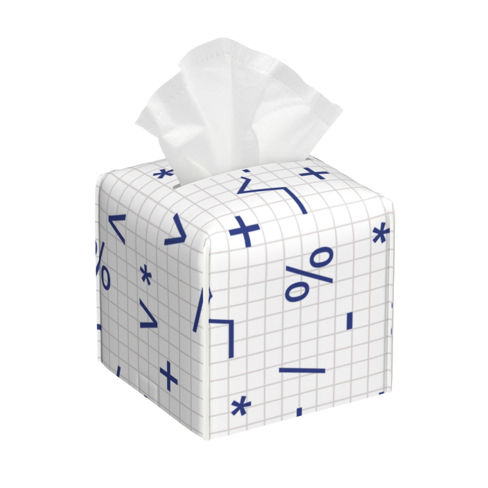 Tissue Box Cover, Math Symbol Print comical Leather Tissue Box Holder ...
