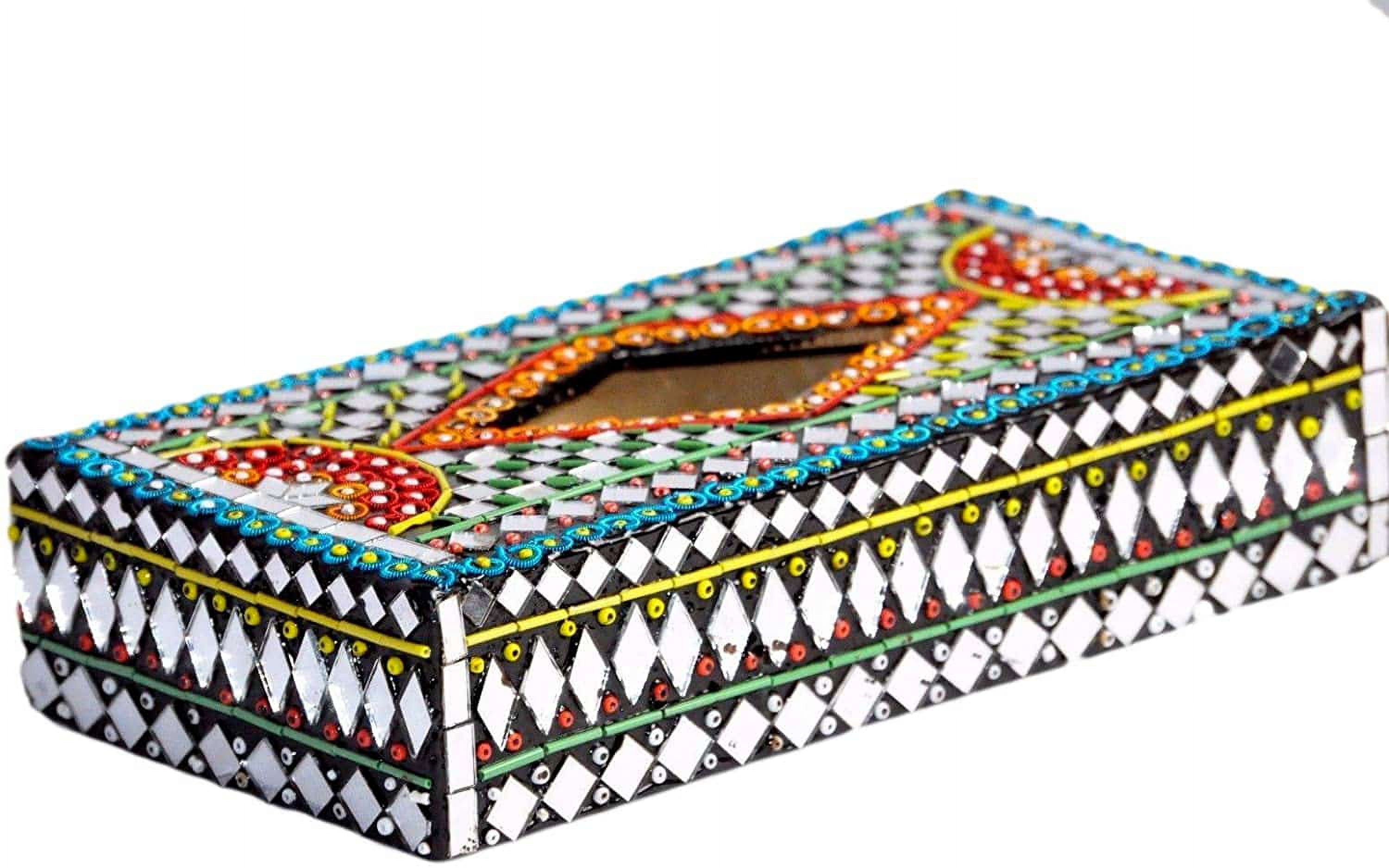 Tissue Box Cover - Mirror Beads Work - Decorative gift - Walmart.com