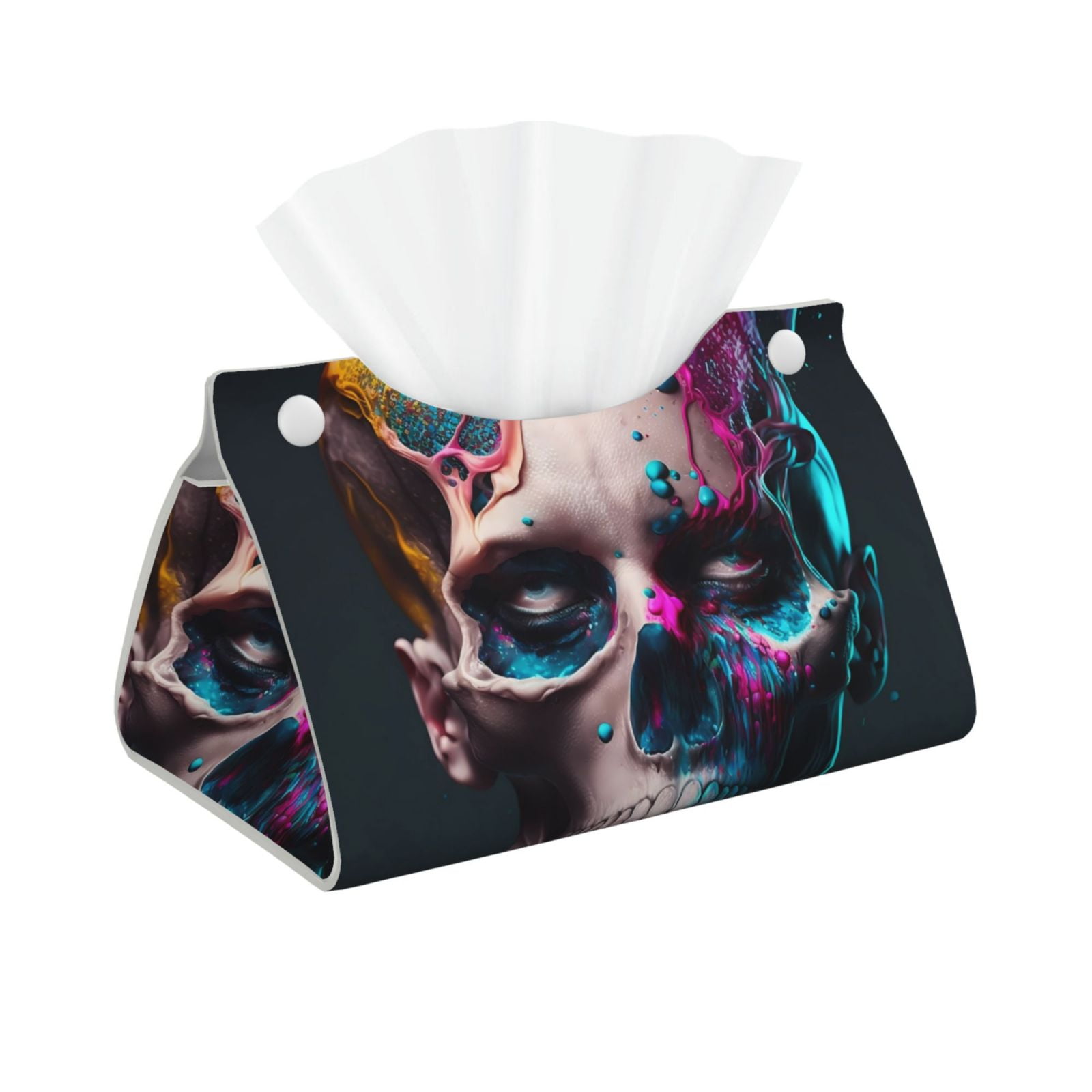 Tissue Box Cover Modern Abstract Colorful Skull B Tissues Boxes Holder ...