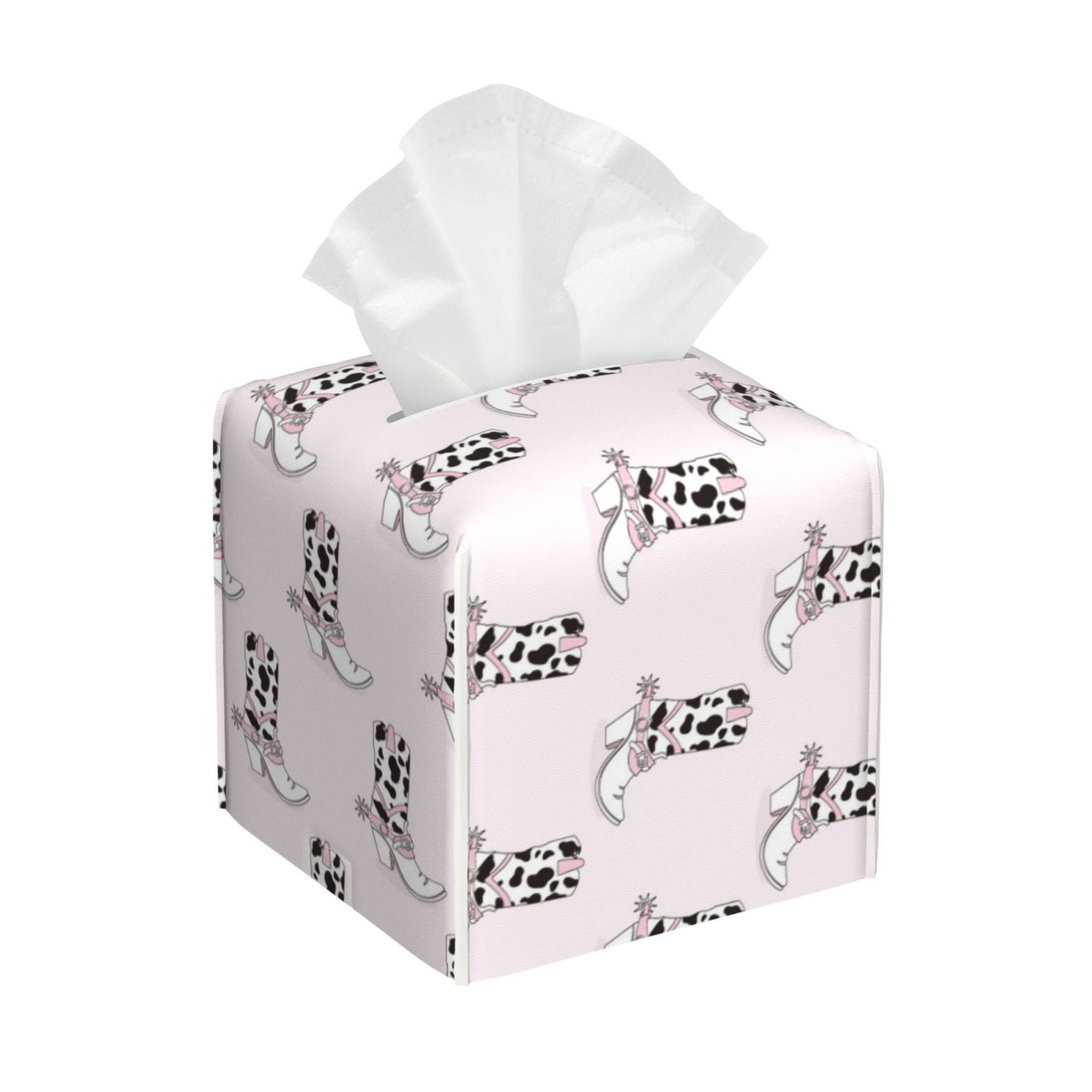 Tissue Box Cover Modern Cartoon Cow Print Boots Tissues Boxes Holder ...