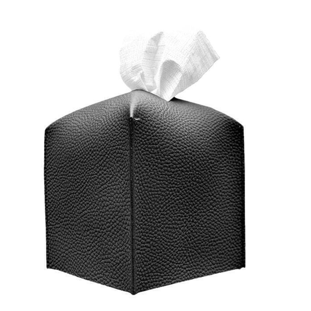 Tissue Box Cover Modern PU Leather Square Tissue Box Dispenser Holder ...