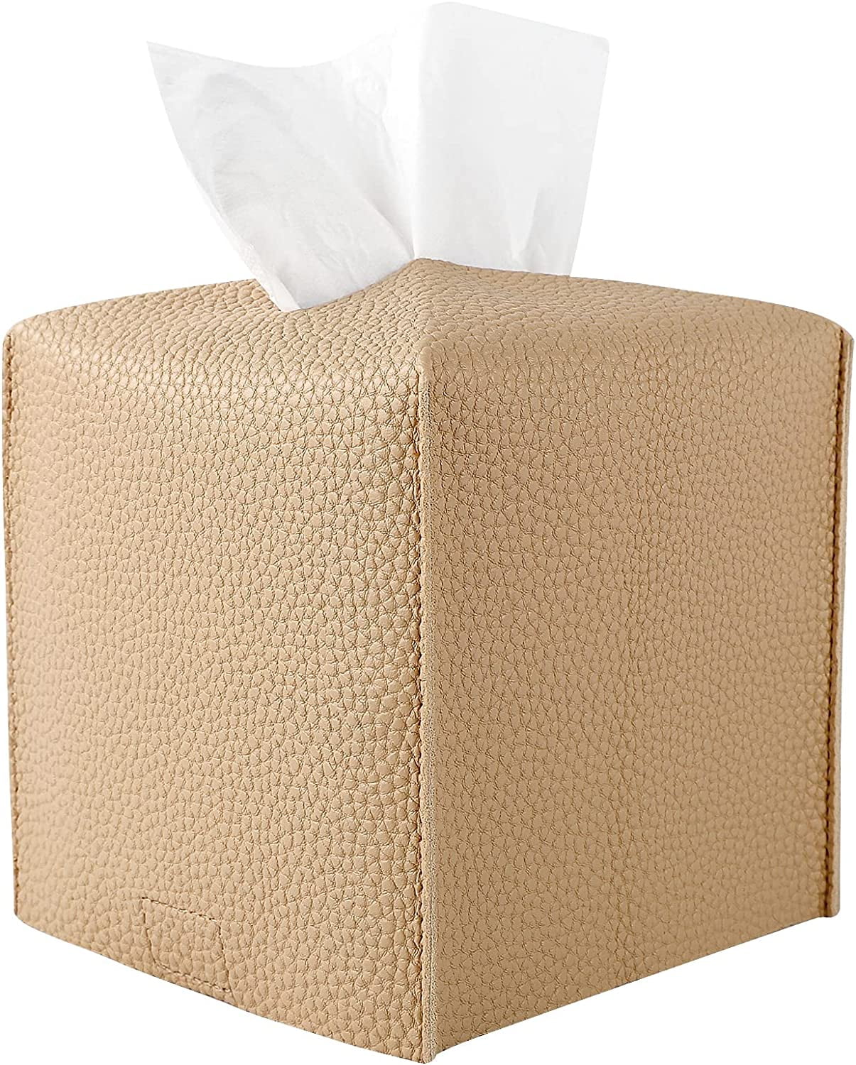Tissue Box Cover, Modern PU Leather Square Tissue Box Holder - Bathroom ...