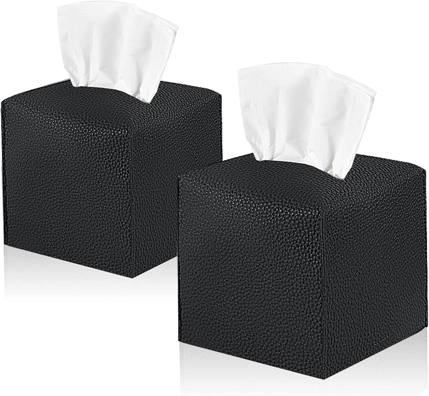Tissue Box Cover, Modern PU Leather Square Tissue Box Holder for ...
