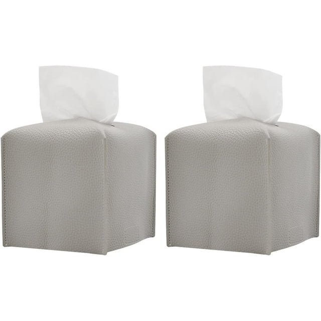 Tissue Box Cover, Modern PU Leather Square Tissue Box Holder for ...