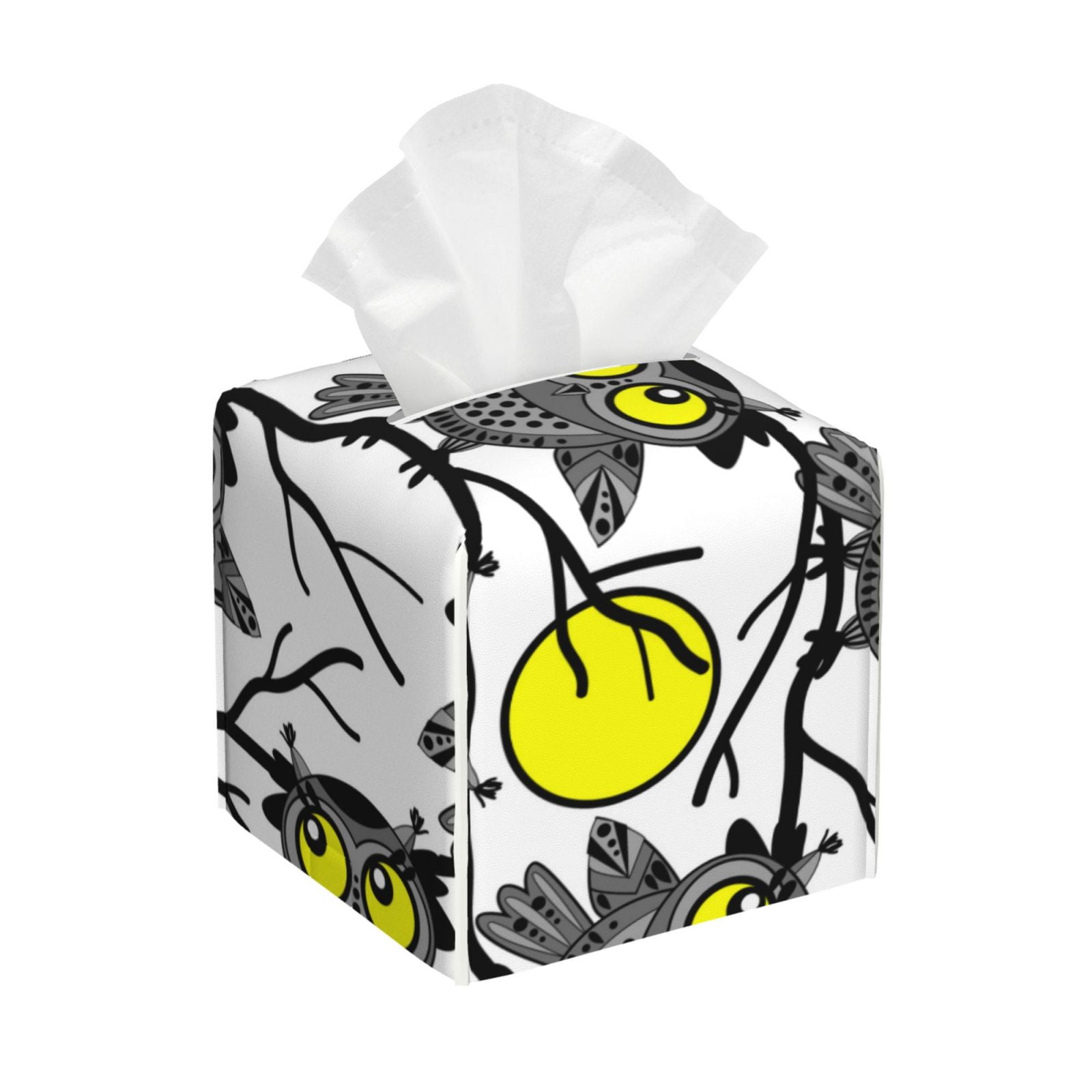 Tissue Box Cover Moon Owl - White Tissues Boxes Holder Organizer ...