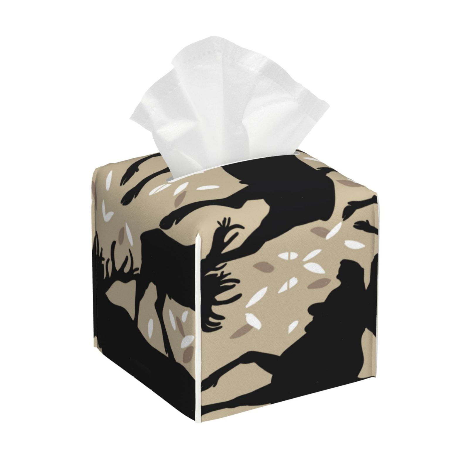 Tissue Box Cover, Moose antlers elk vintage Leather Tissue Box Holder ...