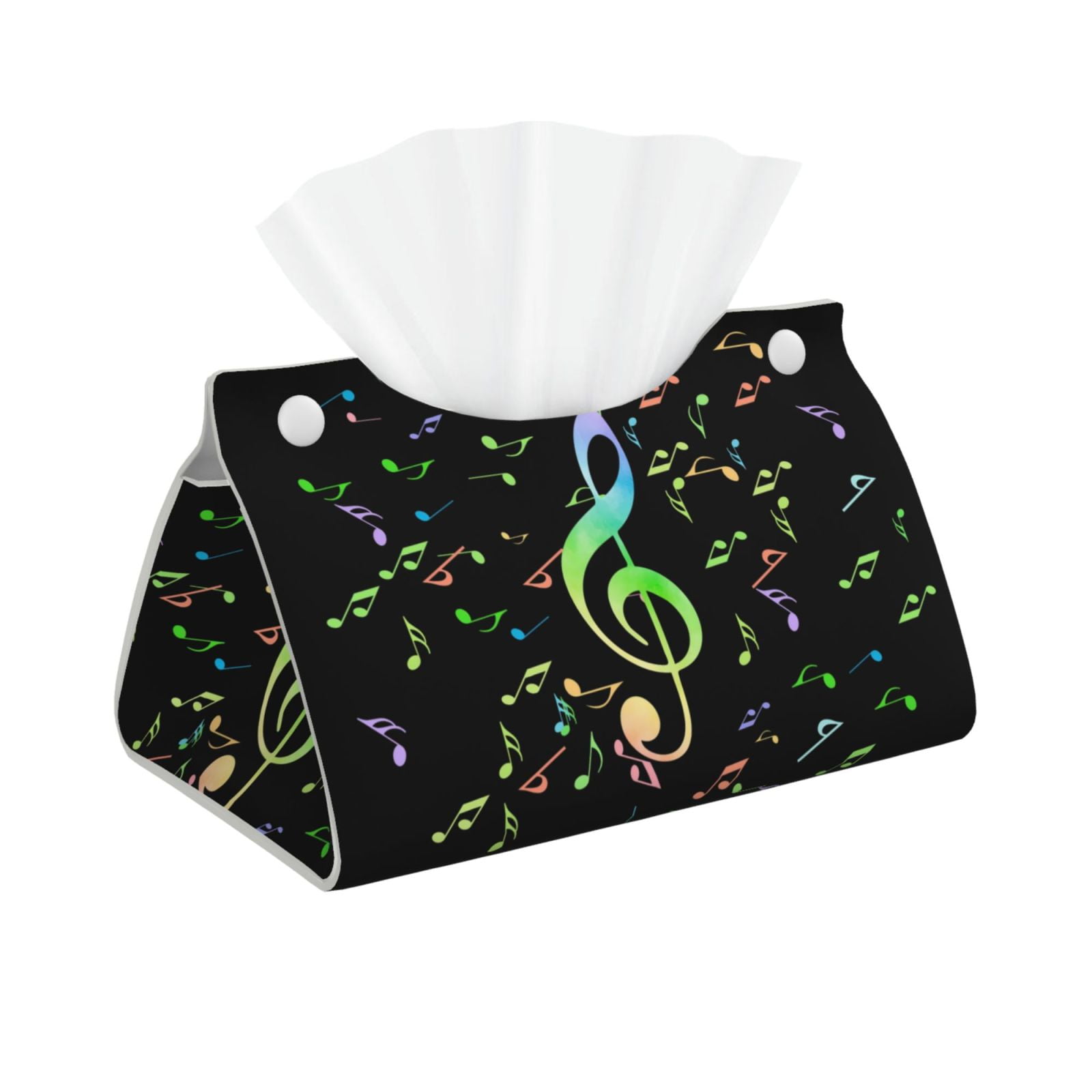 Tissue Box Cover, Music Notes Rectangular Leather Tissue Holder ...