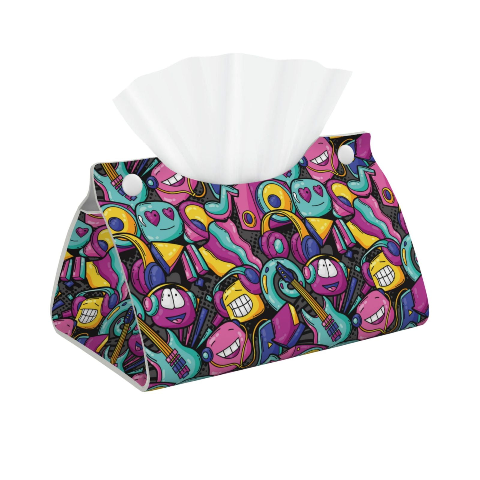 Tissue Box Cover, Music Robot Leather Rectangular Tissue Holder ...