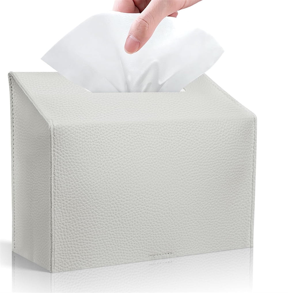 Tissue Box Cover, NOGIS Pu Leather Square Tissue Box Holder with Bottom ...