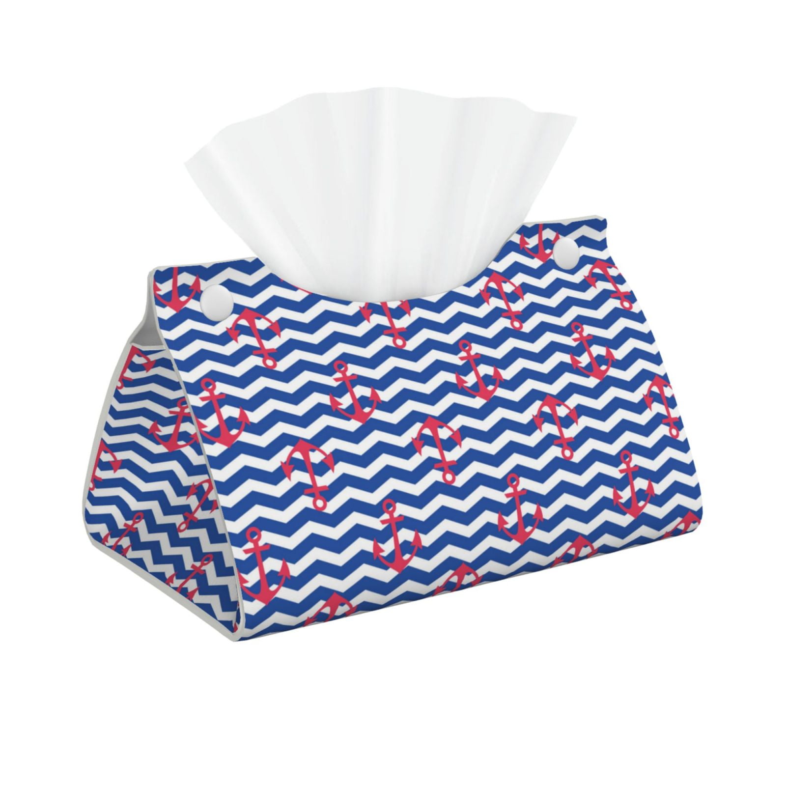 Tissue Box Cover, Nautical Anchors Leather Rectangular Tissue Holder ...