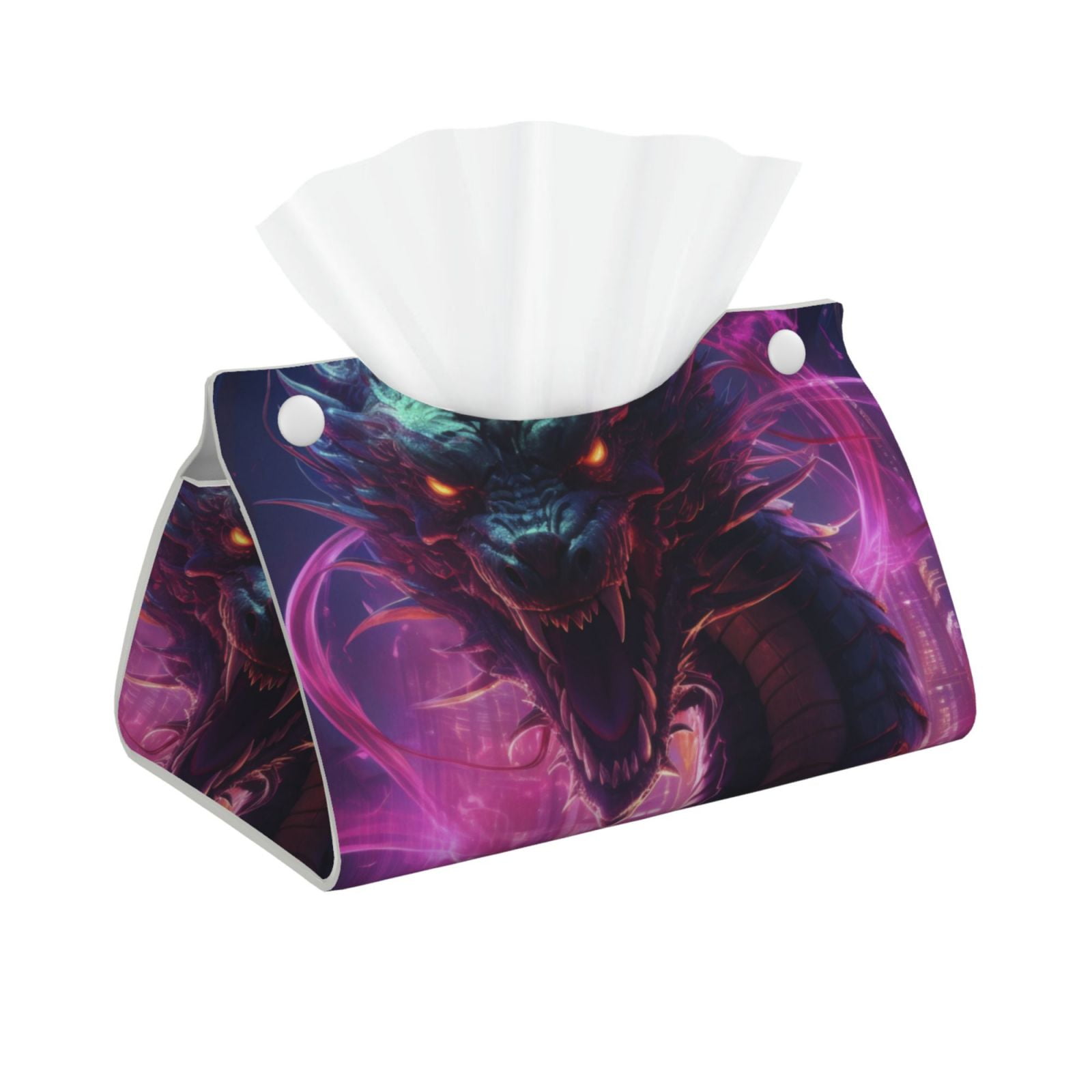 Tissue Box Cover Neon Futuristic Dragon Tissues Boxes Holder Organizer ...