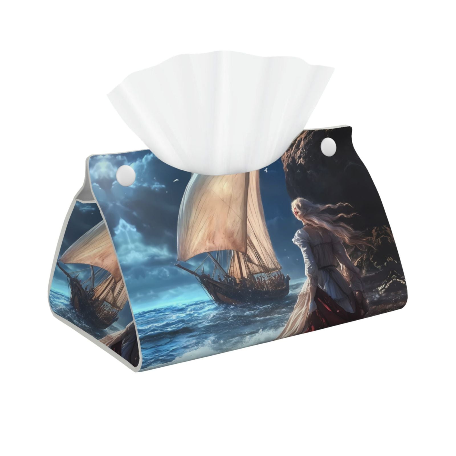 Tissue Box Cover, Ocean Breeze and Sail Leather Rectangular Tissue ...