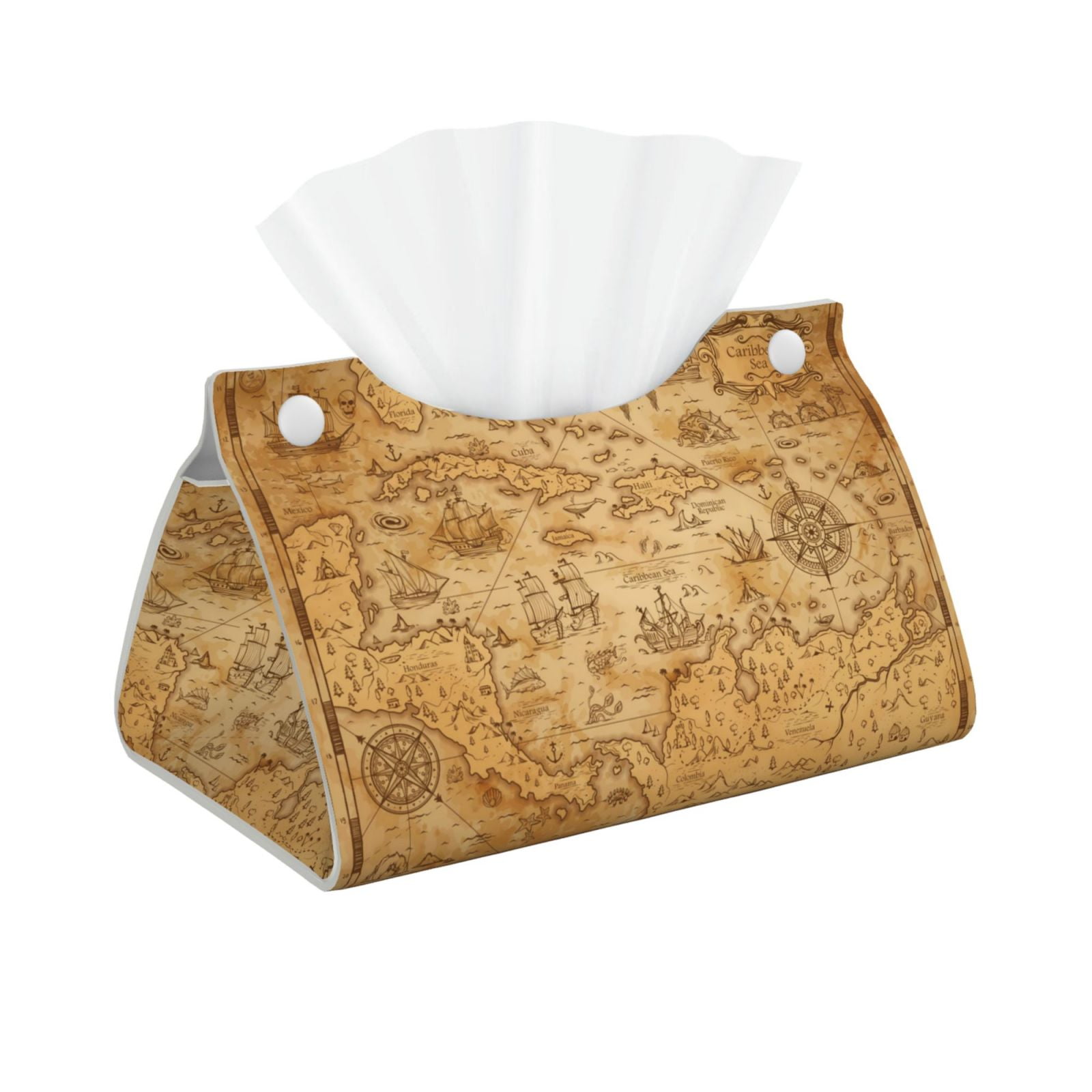 Tissue Box Cover Old Vintage Map Of Sea Tissues Boxes Holder Organizer ...