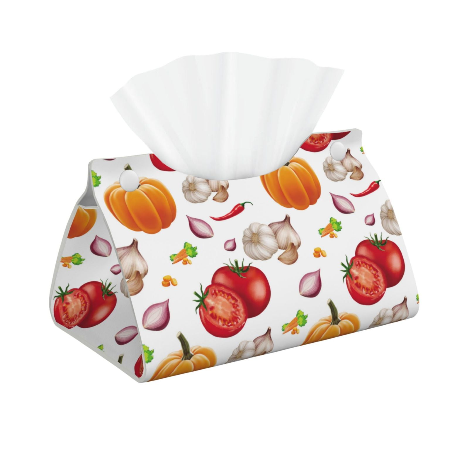 Tissue Box Cover, Onion Pumpkin Garlic Leather Rectangular Tissue ...