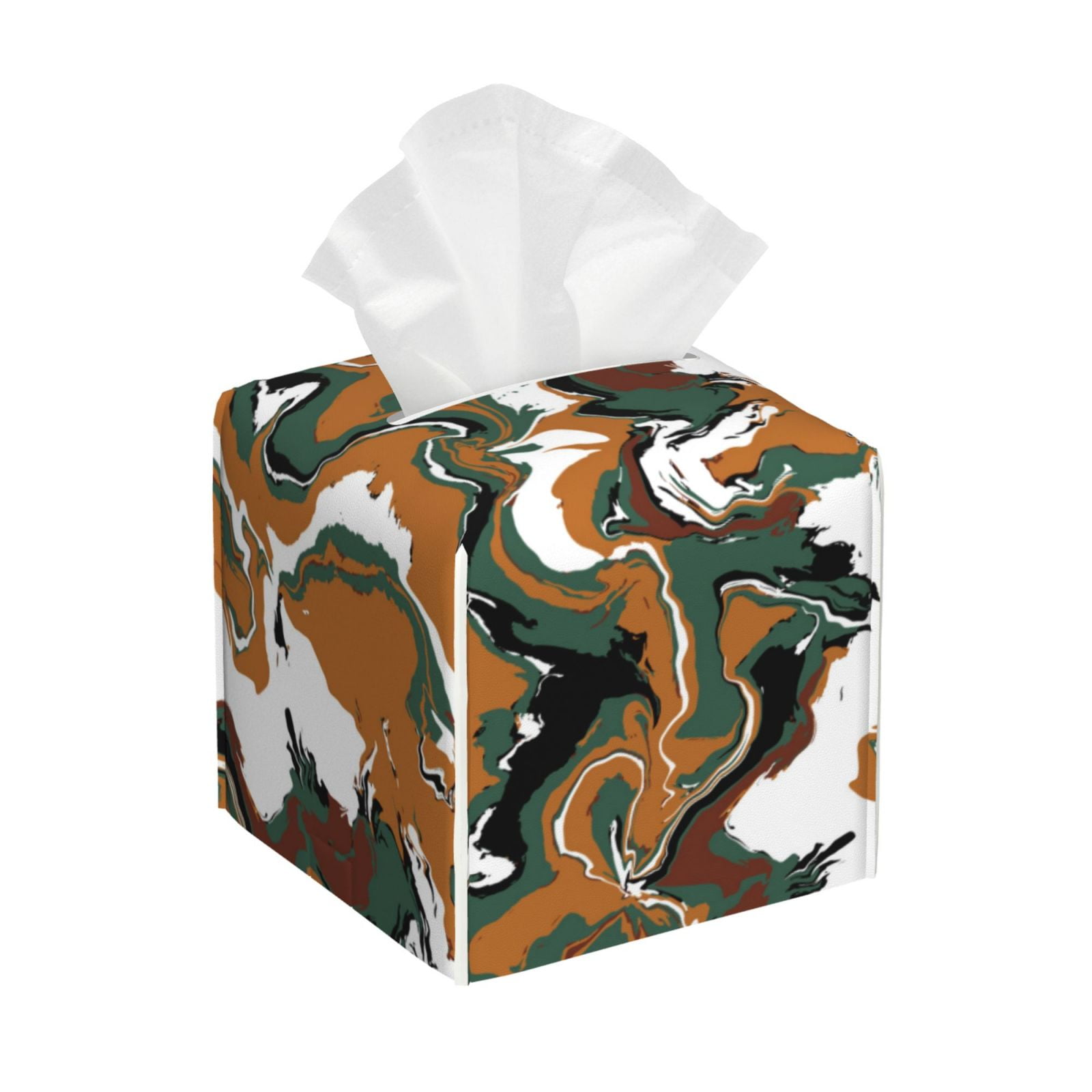 Tissue Box Cover Orange Green Camouflage Tissues Boxes Holder Organizer ...