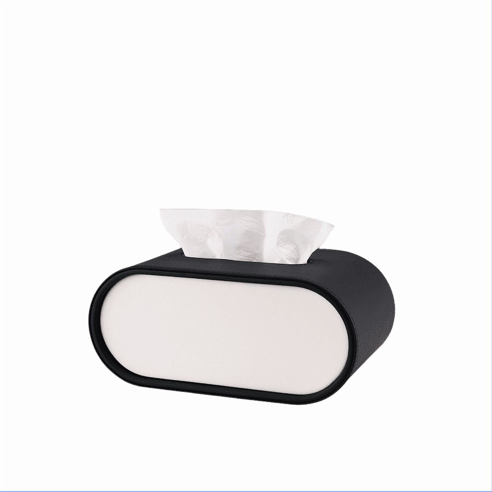 Tissue Box Cover, Oval Tissue Box Holders with Black Edging Accents ...