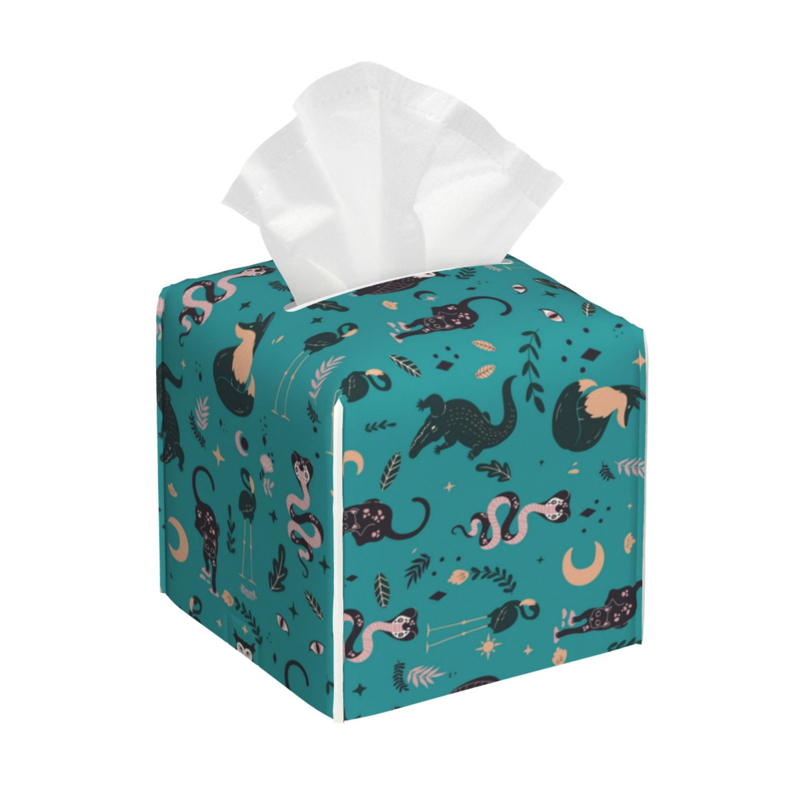 Tissue Box Cover, Owl Fox Flamingo Crocodile Cobra Leather Tissue Box ...