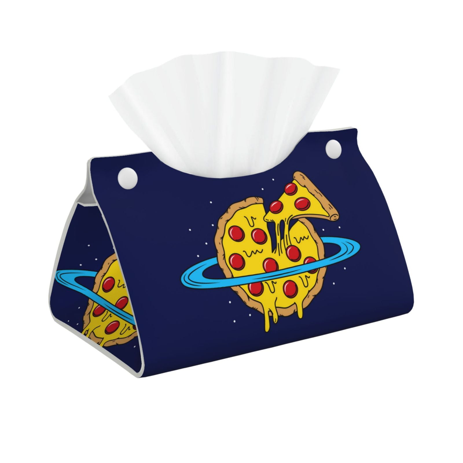 Tissue Box Cover, PLANETA EN FORMA DE PIZZA Rectangular Leather Tissue ...