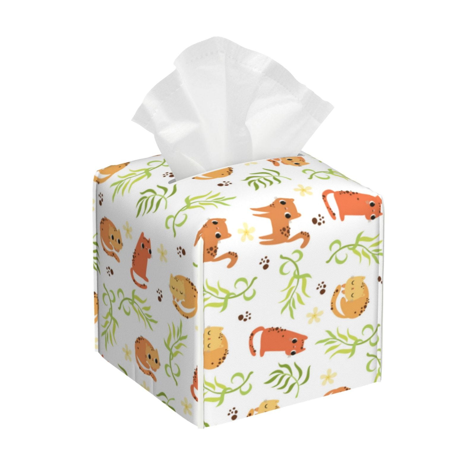 Tissue Box Cover Painted Cute Cartoon Cat Tissues Boxes Holder ...