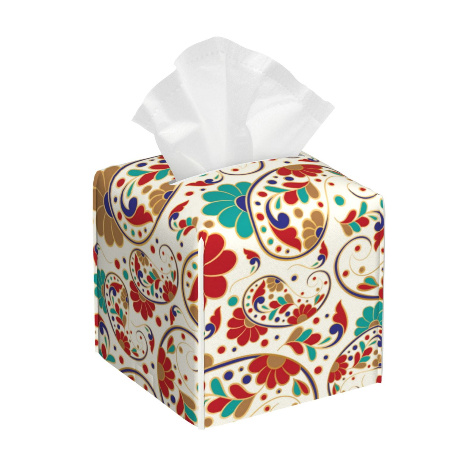 Tissue Box Cover, Paisley Pattern No.90101 -Modern Square Leather ...