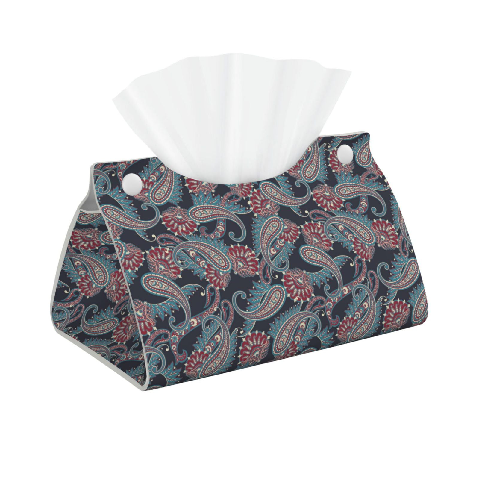 Tissue Box Cover, Paisley Print No.J915 Leather Rectangular Tissue Holder, Waterproof Tissue Box ...