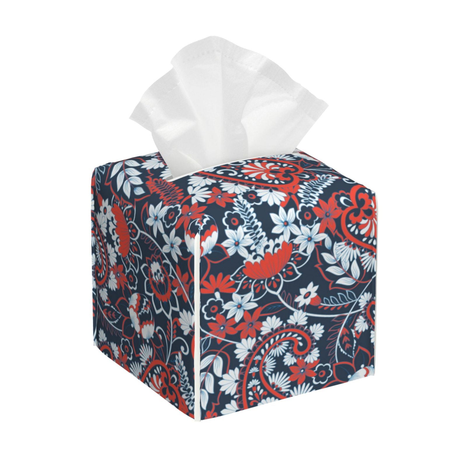 Tissue Box Cover, Paisley Print No.J92 Leather Tissue Box Holder ...