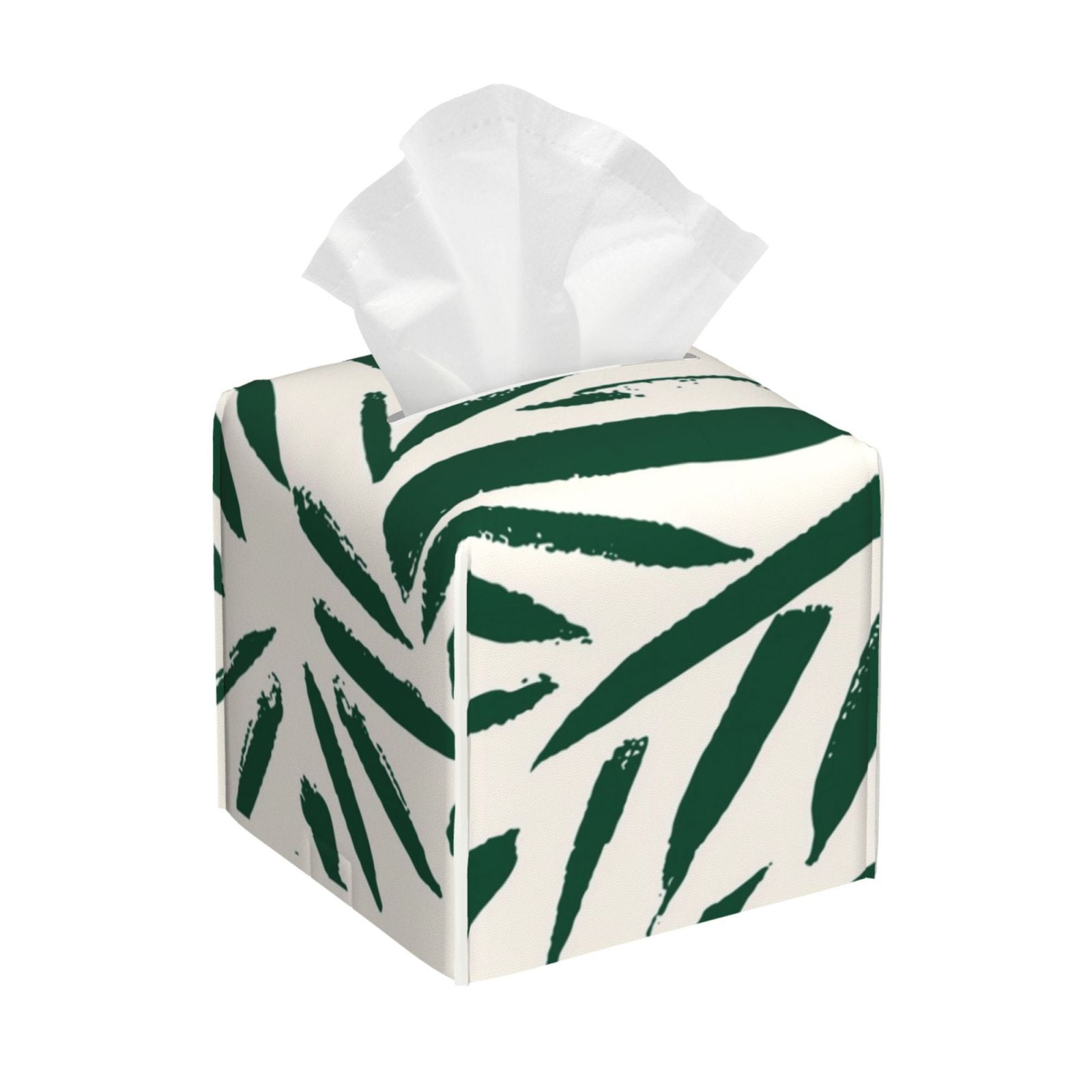 Tissue Box Cover, Palm Branch With Leaves Leather Tissue Box Holder ...