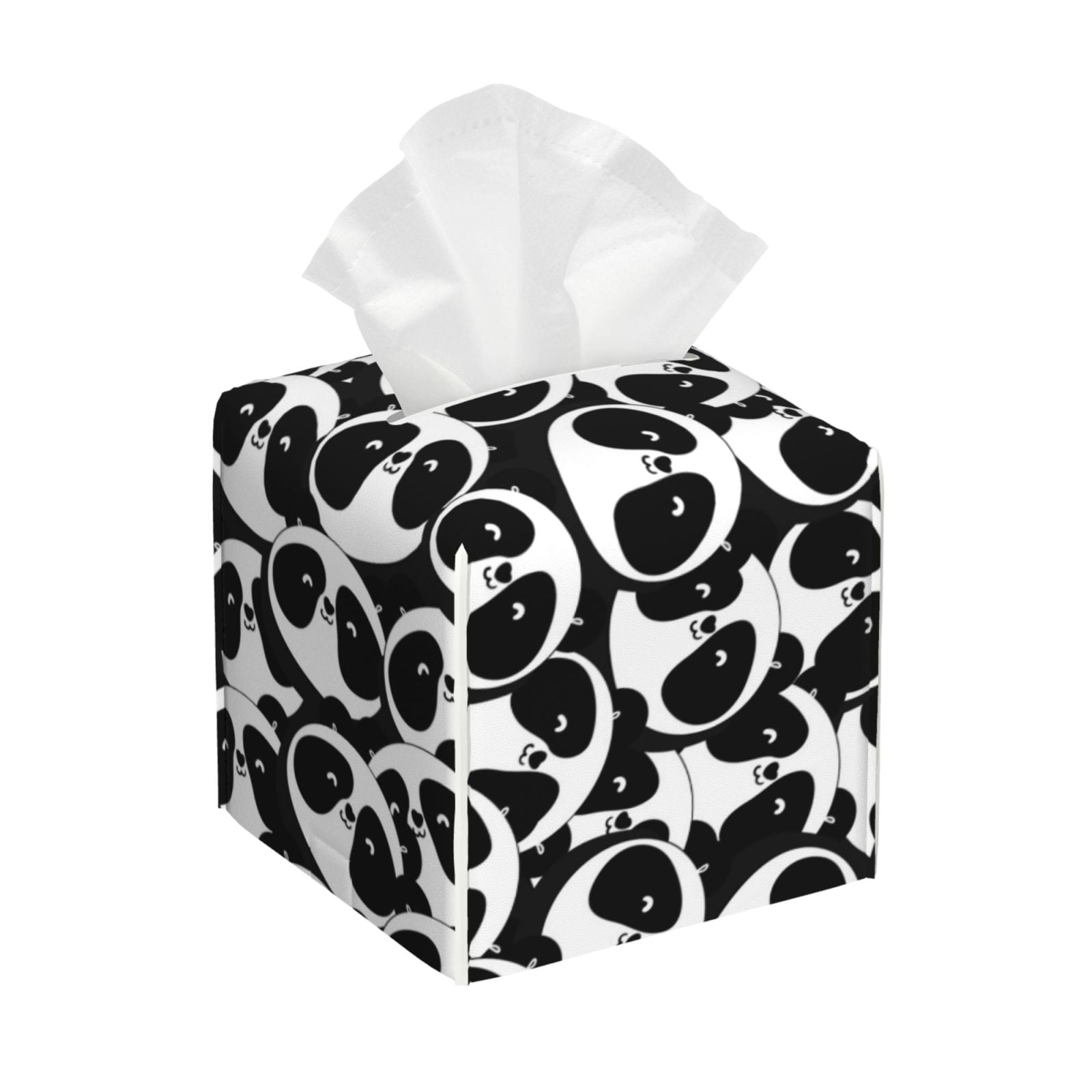 Tissue Box Cover Panda1 Tissues Boxes Holder Organizer, Leather Square ...
