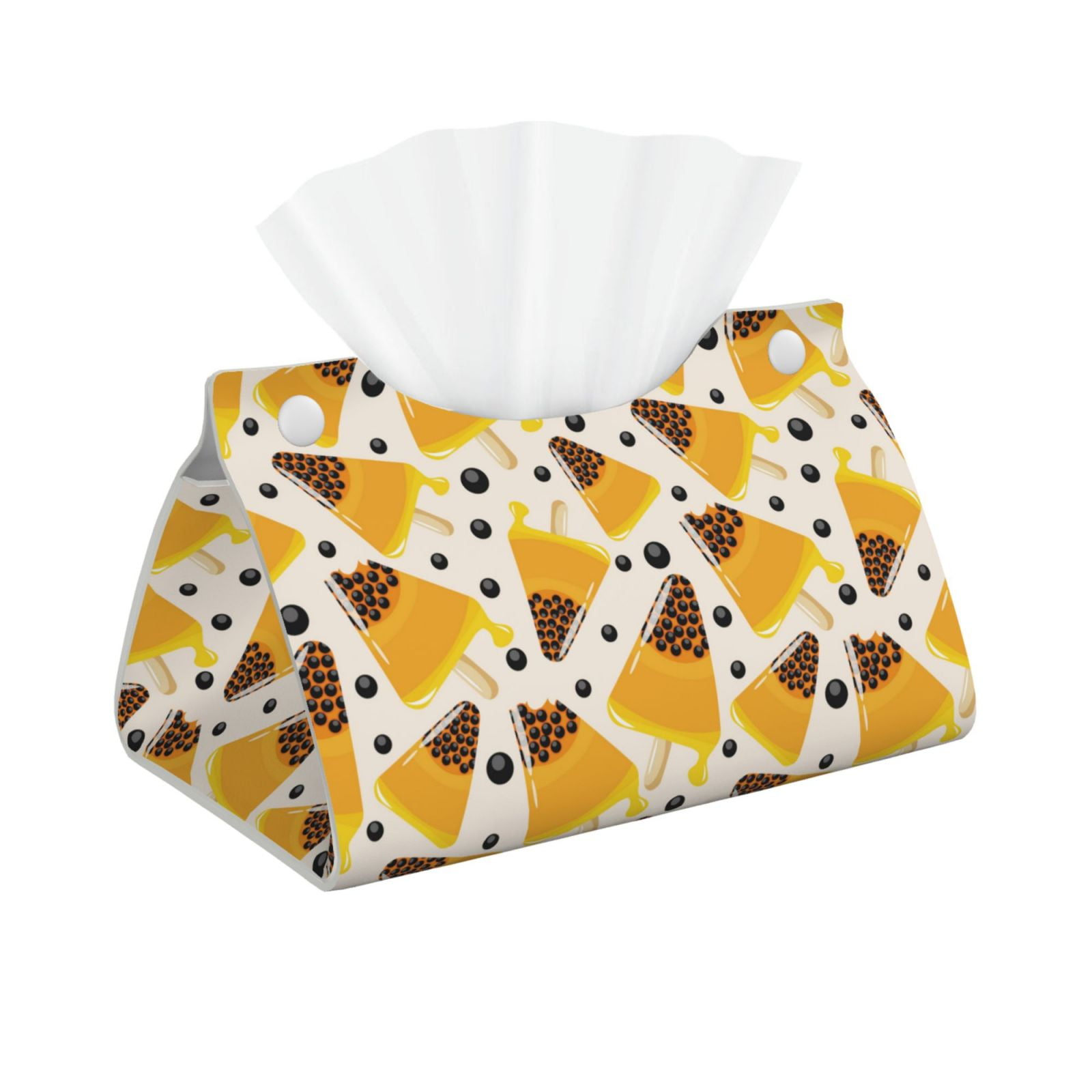 Tissue Box Cover, Papaya Ice Cream Leather Rectangular Tissue Holder ...