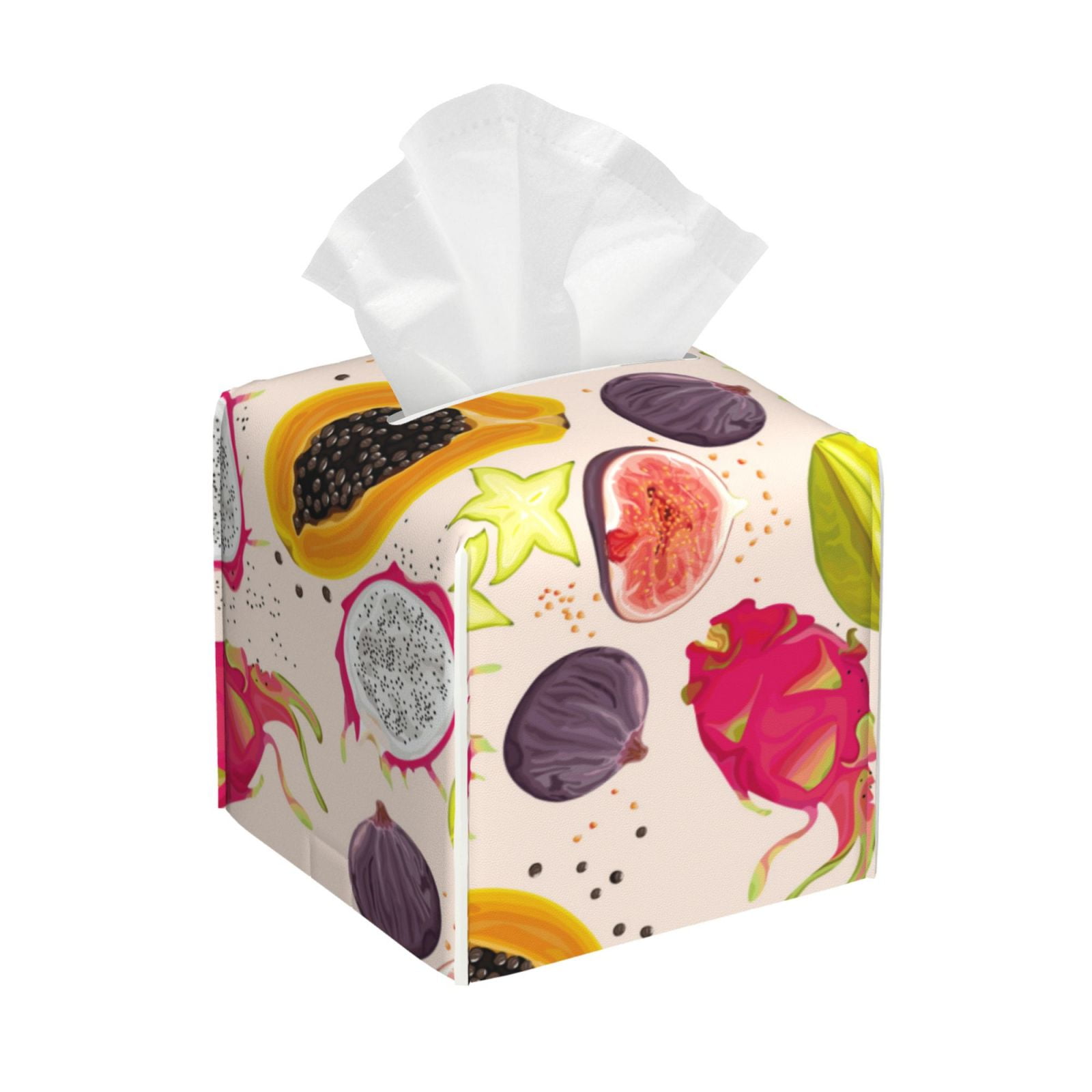 Tissue Box Cover, Papaya star fruit Leather Tissue Box Holder - Tissue ...