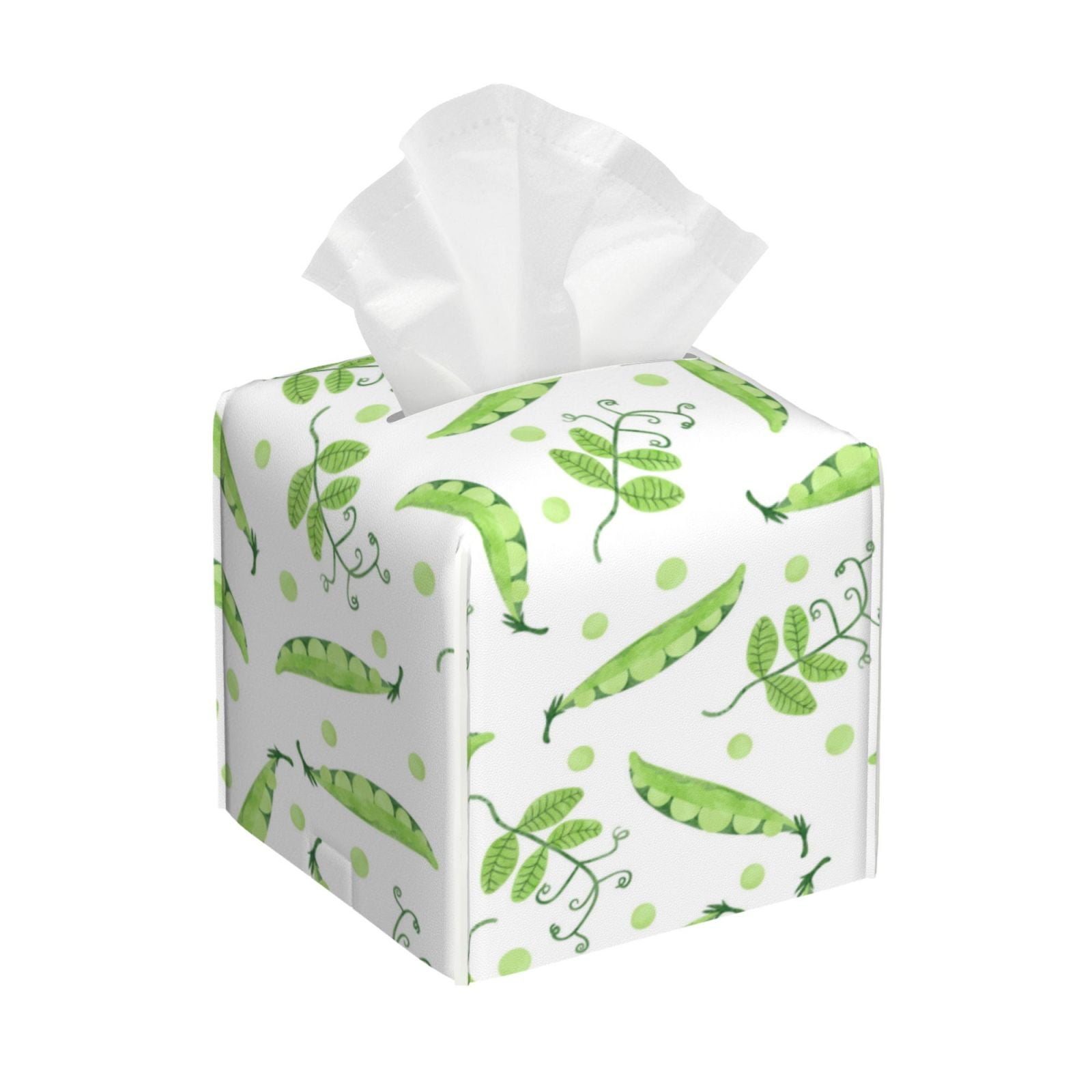 Tissue Box Cover Peas Pattern green Tissues Boxes Holder Organizer ...
