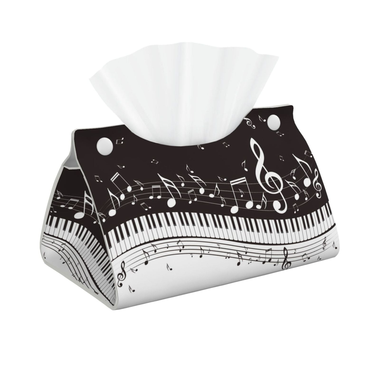 Tissue Box Cover Piano Keys With Musical Notes Tissues Boxes Holder ...