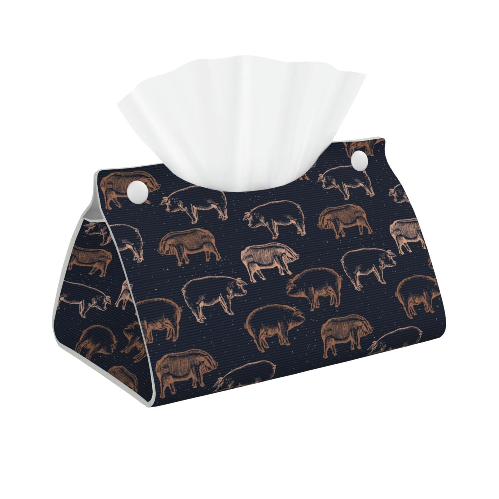 Tissue Box Cover, Pig Farm Rectangular Leather Tissue Holder - Tissue ...
