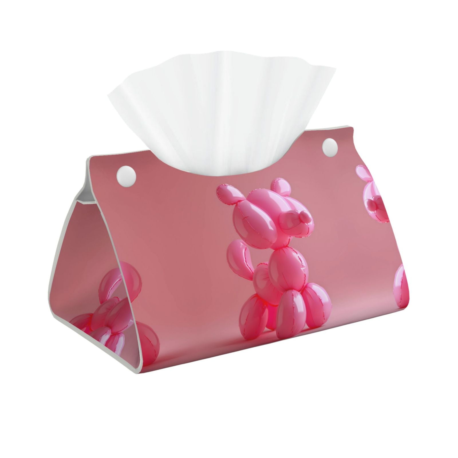 Tissue Box Cover, Pink Balloon Puppy Art Rectangular Leather Tissue ...