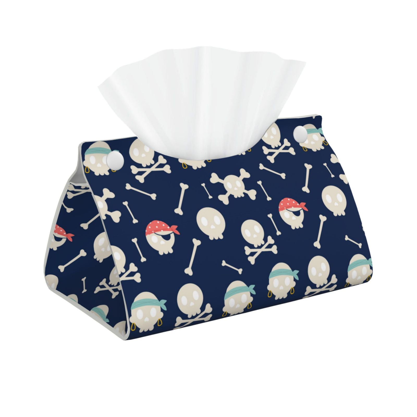 Tissue Box Cover, Pirate Skulls 1 Rectangular Leather Tissue Holder ...