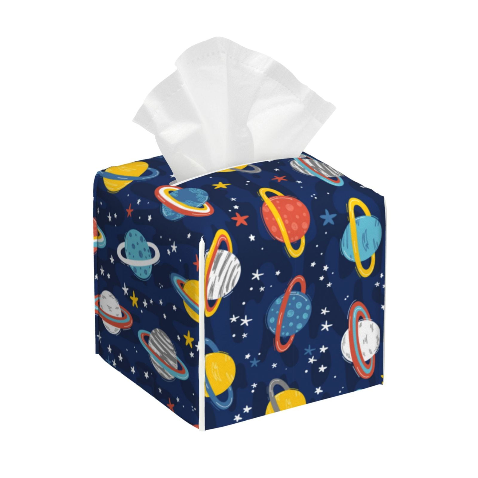 Tissue Box Cover, Planets And Stars Leather Tissue Box Holder - Tissue ...