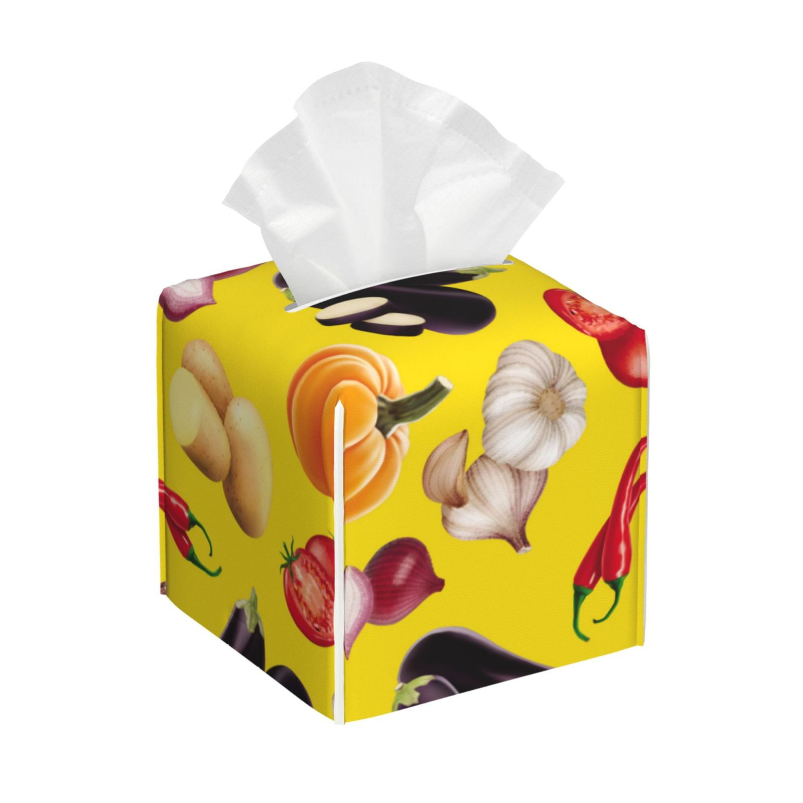 Tissue Box Cover, Potato vegetable Leather Tissue Box Holder - Tissue ...
