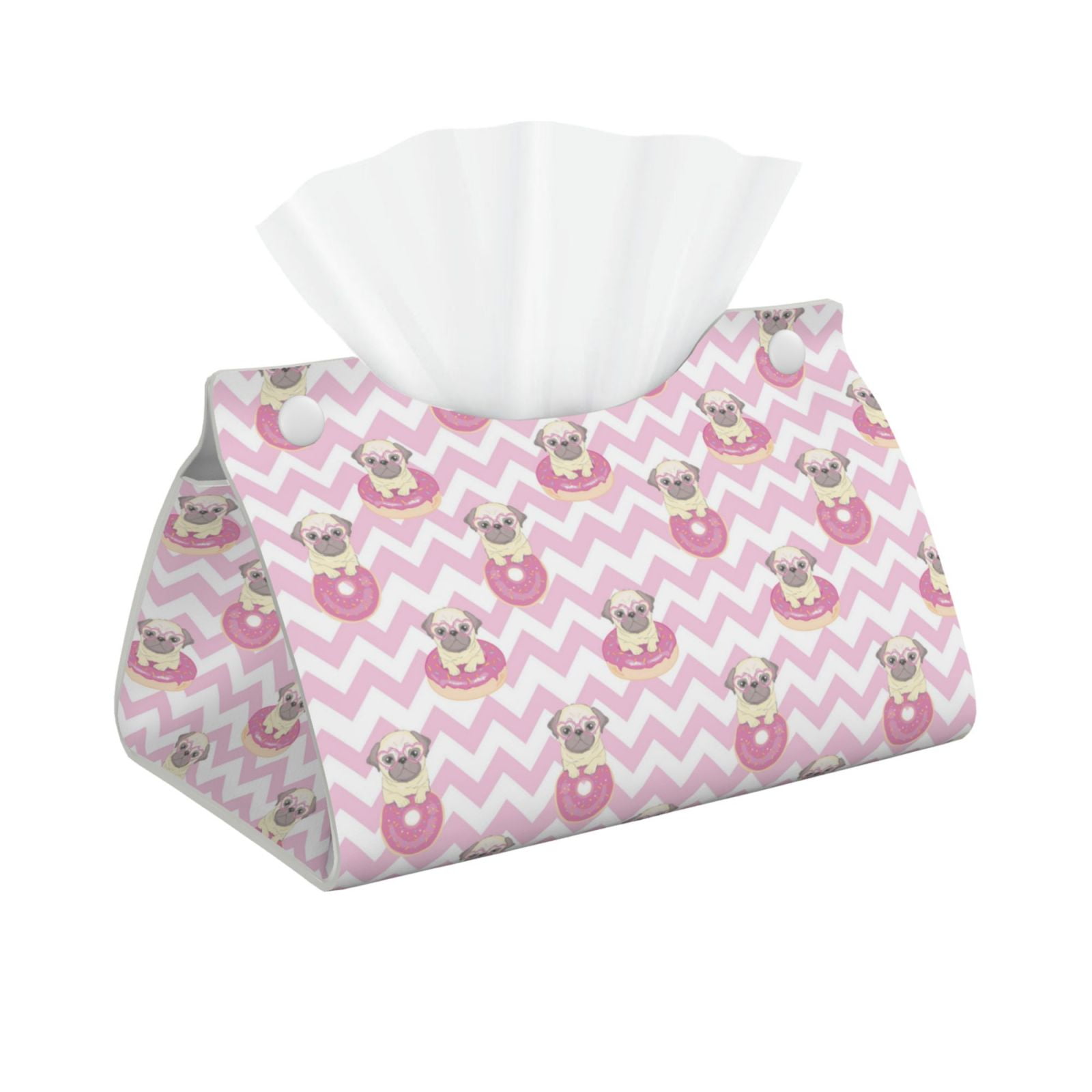 Tissue Box Cover Pug And Donut Tissues Boxes Holder Organizer for ...