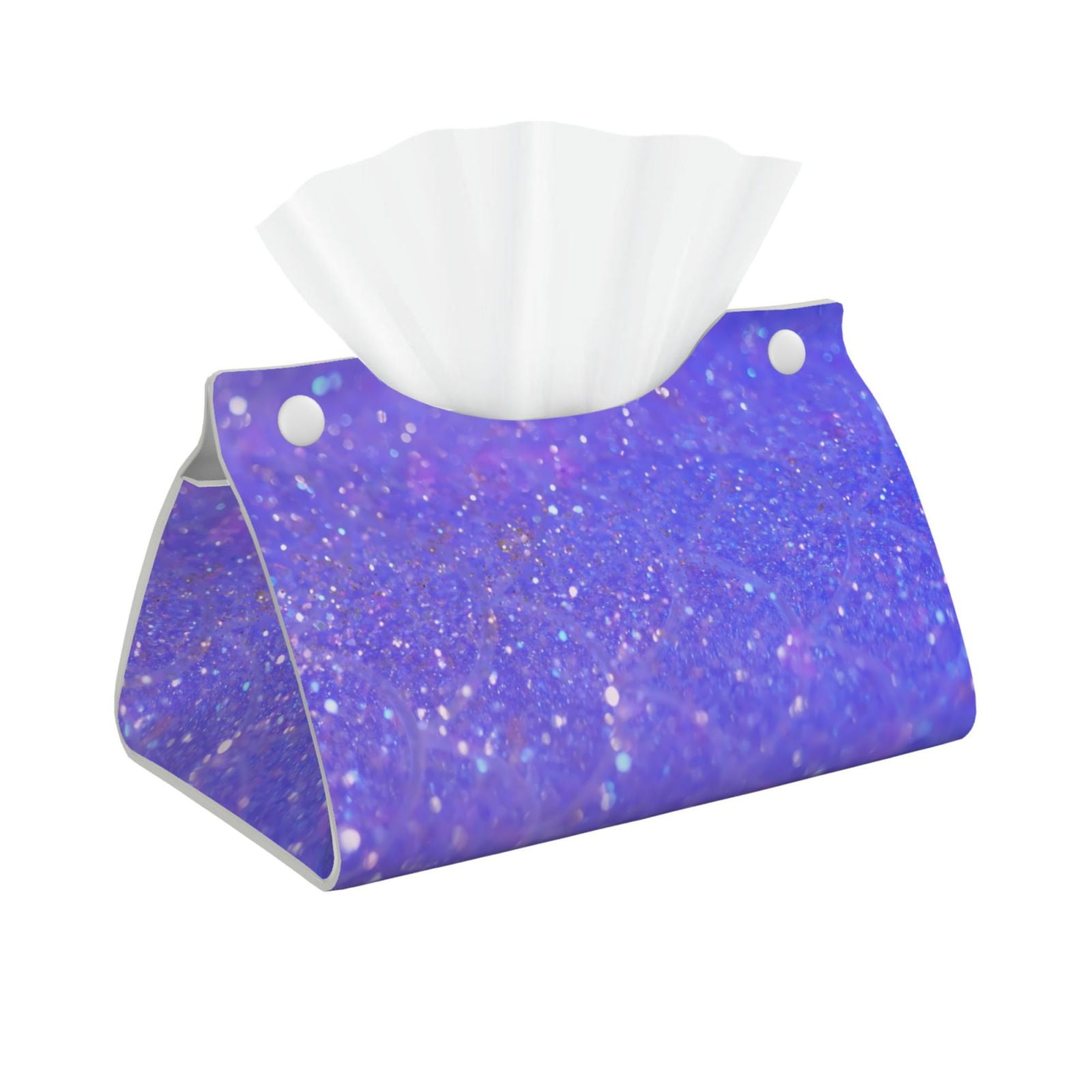 Tissue Box Cover, Purple Glitter Rectangular Leather Tissue Holder ...
