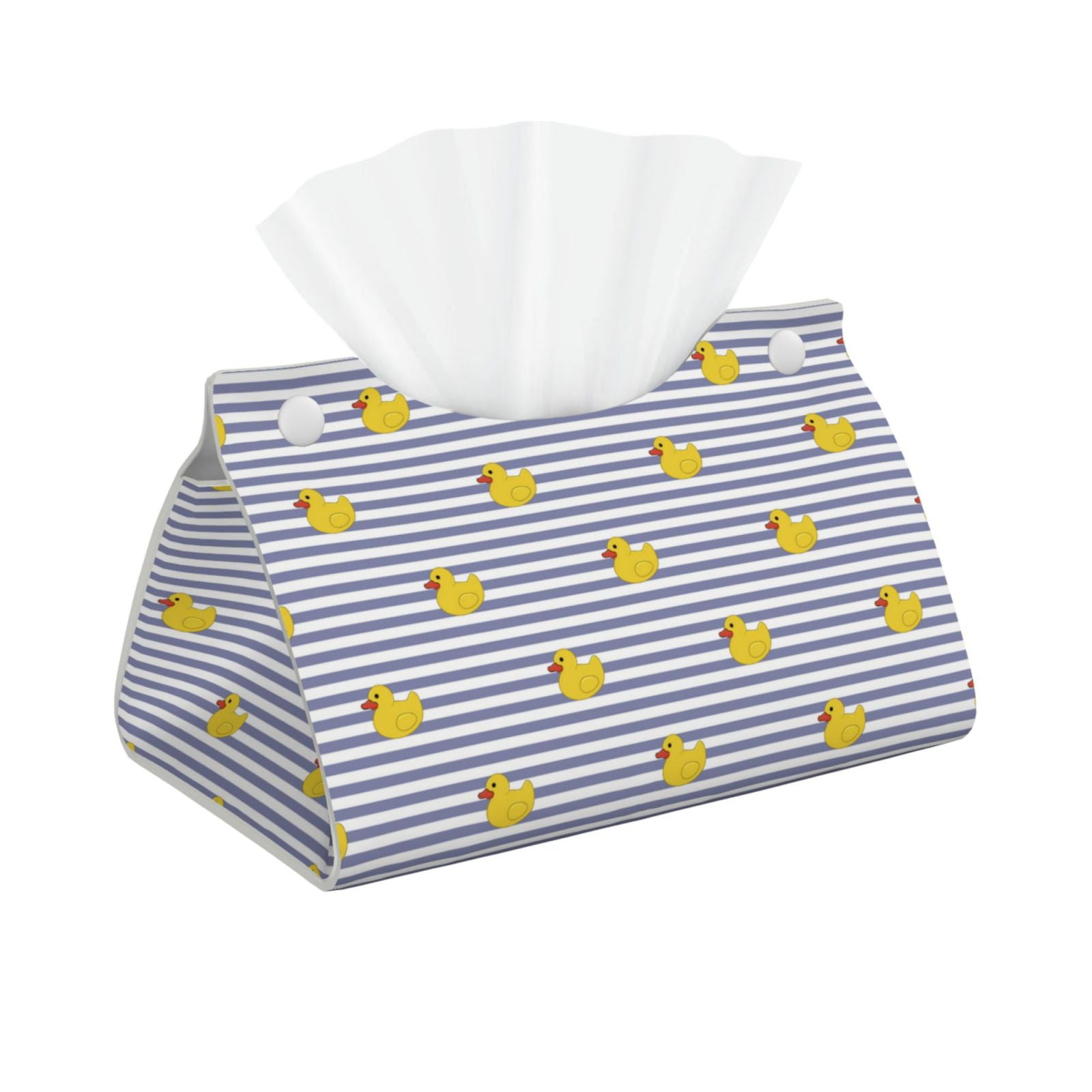 Tissue Box Cover, Purple Striped Cute Duck Leather Rectangular Tissue ...
