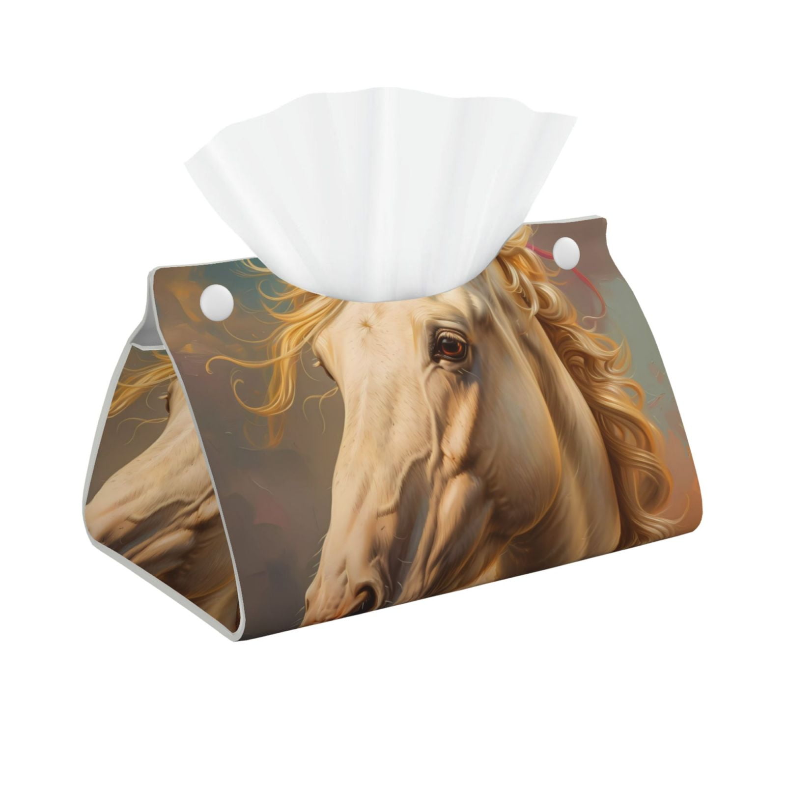 Tissue Box Cover Rainbow White Horse Tissues Boxes Holder Organizer for ...