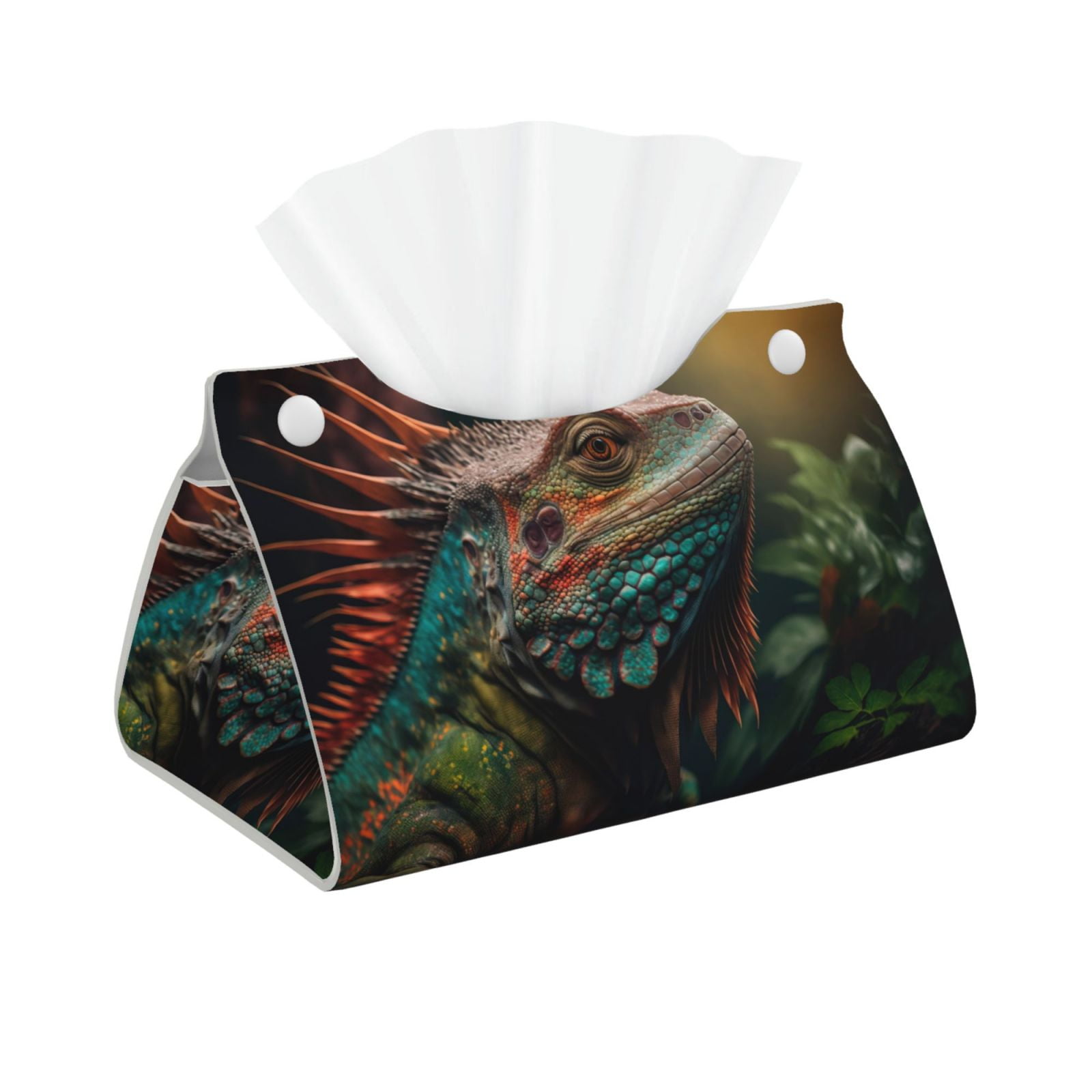 Tissue Box Cover Realistic Colorful Chameleon Tissues Boxes Holder ...