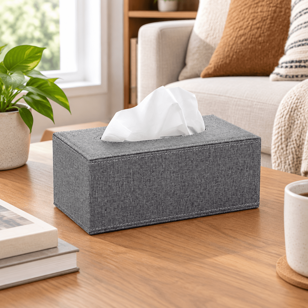 Tissue Box Cover Rectangle Linen Holderic Bottom - Walmart.com