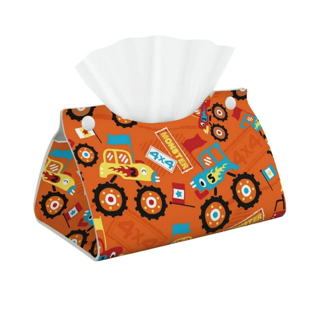Tissue Box Cover Rectangle - Monster Truck,Truck Cartoon box Covers ...