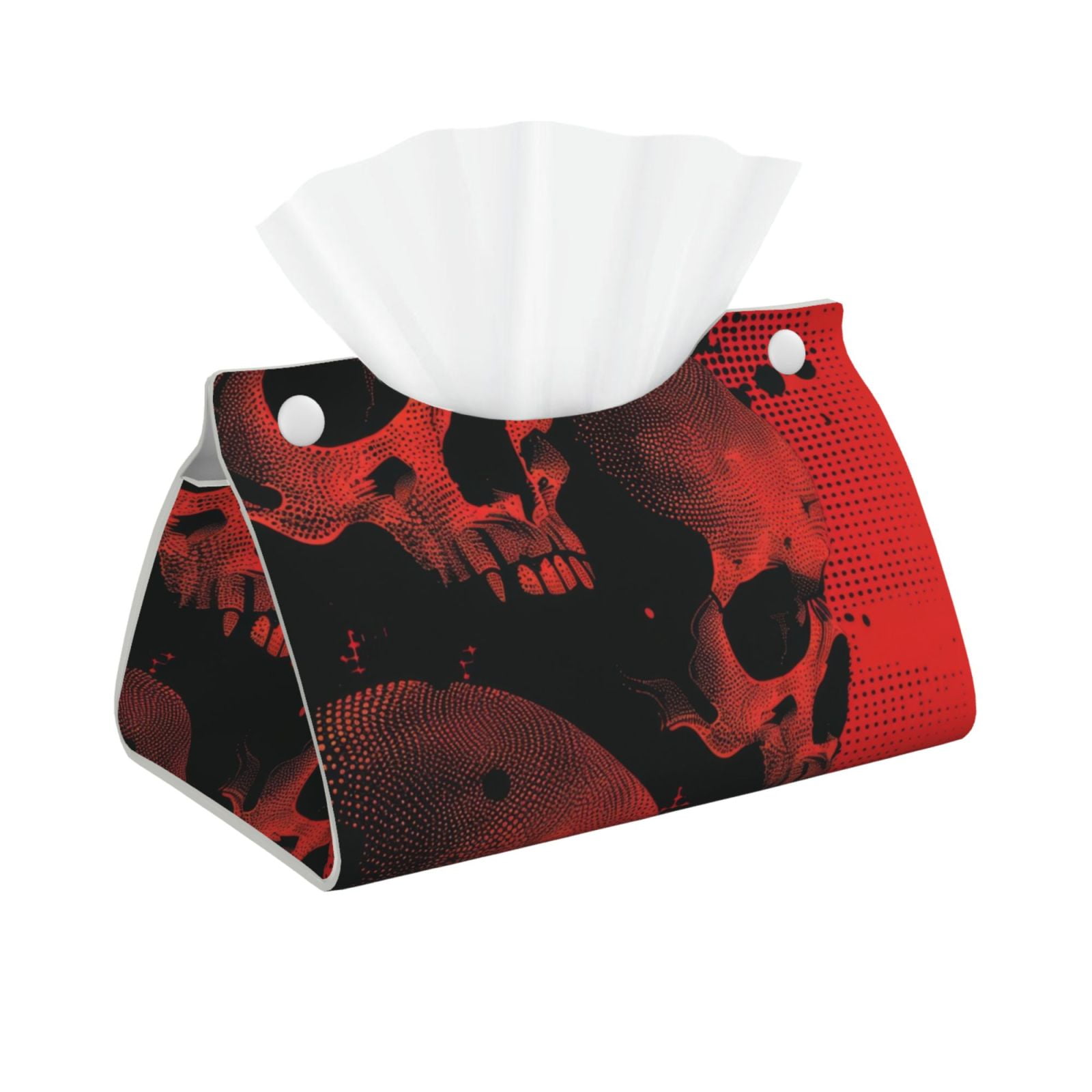 Tissue Box Cover Red and Black Abstract Skull Tissues Boxes Holder ...