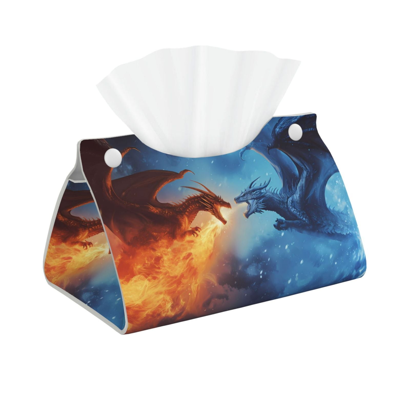 Tissue Box Cover Red and Blue Fire Dragon A Tissues Boxes Holder ...