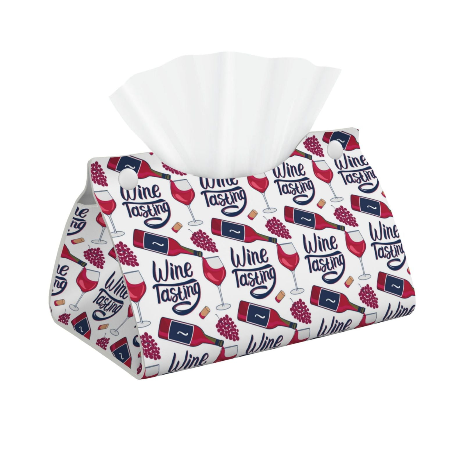 Tissue Box Cover, Red Wine Glass Bottle Leather Rectangular Tissue ...