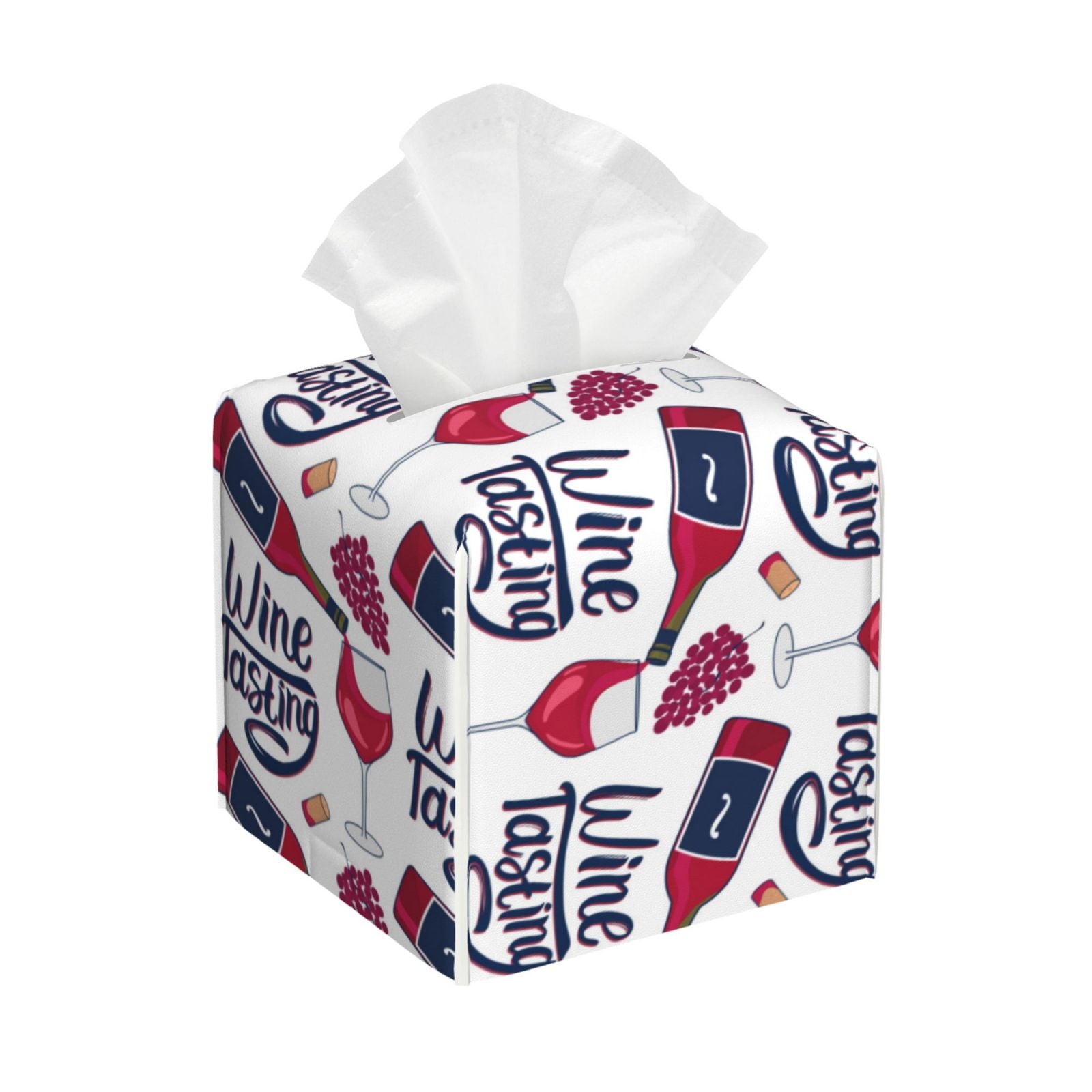 Tissue Box Cover Red Wine Glass Bottle Tissues Boxes Holder Organizer ...