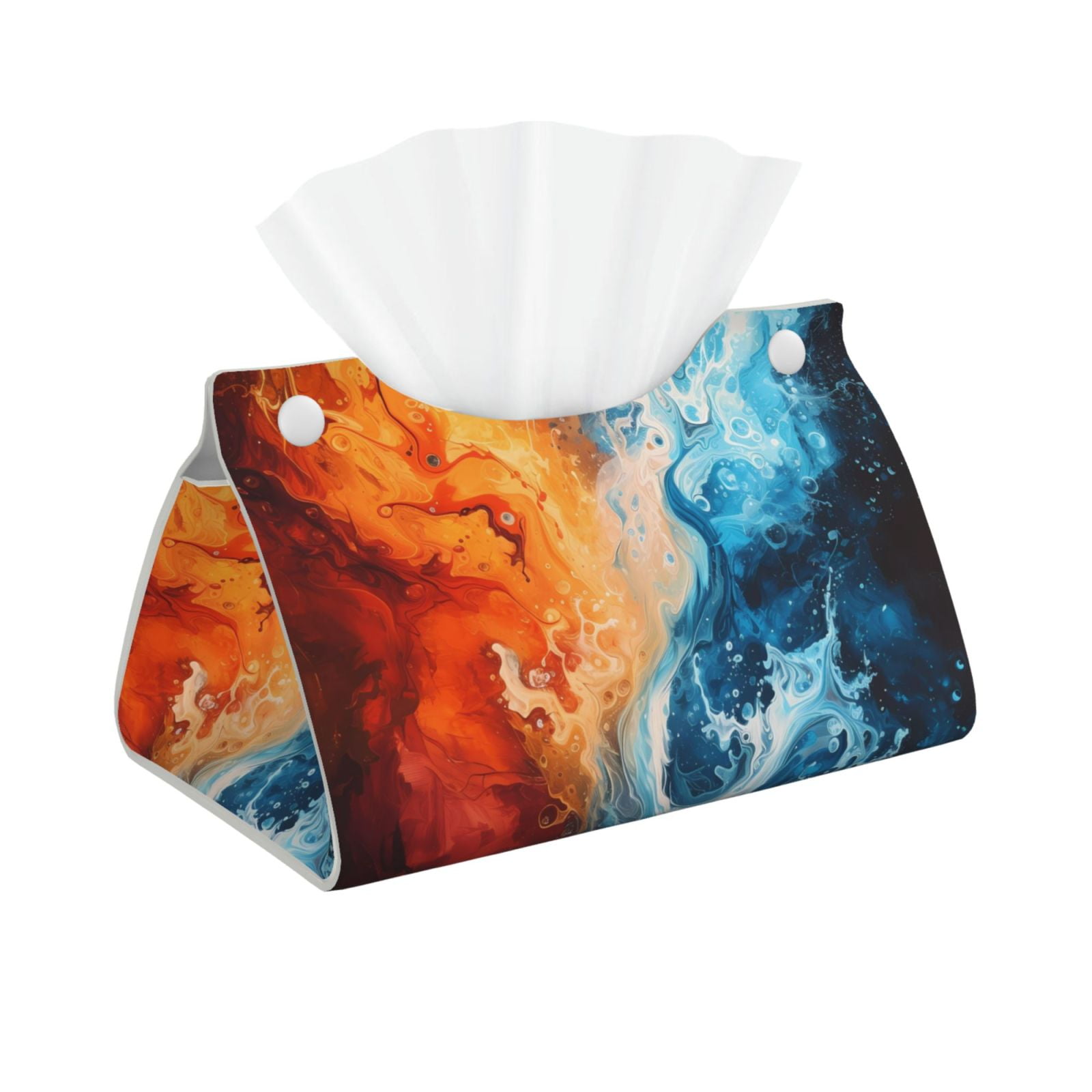 Tissue Box Cover Red and Blue Waves Tissues Boxes Holder Organizer for ...